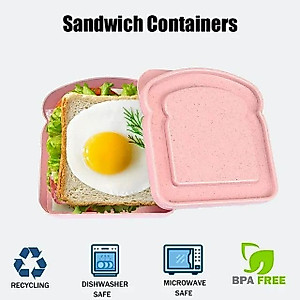 Tangseajiao 1Pc Random Color Sandwich Containers, Sandwich Box Food Storage Toast Shape Holder Plastic for Lunch, Sandwich Keeper for Adults Prep Microwave Food Containers
