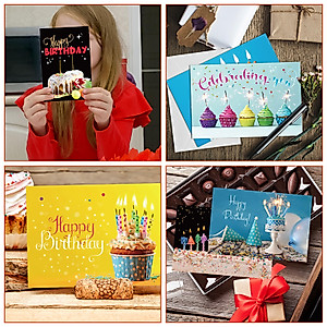 Harloon 200 Pack happy Birthday Card Assorted Bulk with Blank Envelopes and Stickers 4 x 6 Inches Greeting Cards Blank Happy Birthday Cards for Men Women Adults Kids, 20 Styles(Actual Style)