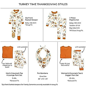 Burt's Bees Baby Family Jammies Matching Holiday Organic Cotton Pajamas, Turkey Time, Baby 1-Piece 9 Months