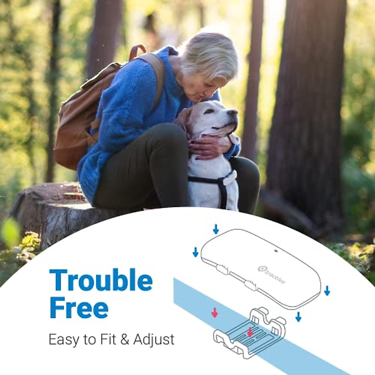 Tractive GPS Dog Tracker Rubber Attachment Clips (Pack of 3), Blue, 2.8 cm