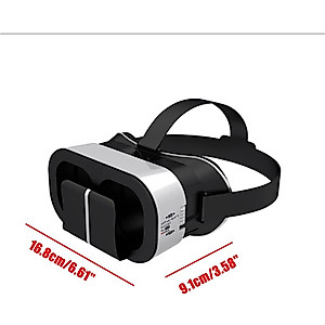 VR Glasses 3D Virtual Reality Smart Digital Glasses Headset for 4.0-6.7", Compatible with iOS and Android Systems, for IMAX Movies and Games with Remote Control
