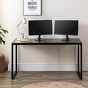 ZINUS Jennifer 55 Inch Black Frame Desk / Computer Workstation / Office Desk / Easy Assembly, Deep Espresso