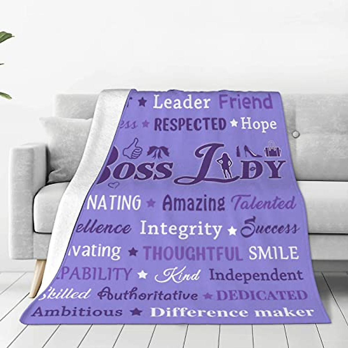 Pesine Boss Lady Gifts for Women Blanket Boss Day Gift Birthday Retirement 50X60in Flannel Throw Blanket