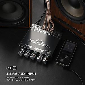 ZK-TB21 Bluetooth Amplifier Board 2.1 Channel,50W+50W+100W Power Output Class D AMP Module with Dual TPA3116D2 Chip (ZK-TB21)