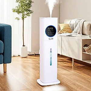 Humidifier Large Room, 2.1Gal/8L Humidifiers for Home, Humidifiers for Bedroom with Essential Oil Diffuser, Top Fill Whole House Cool Mist Humidifiers for Plants Baby Kids Adults Office, White