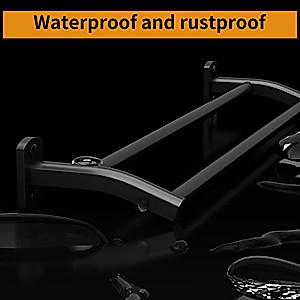 16" Towel Holder for Bathroom Wall Mounted, Matte Black Towel Rack, Double Towel Bar