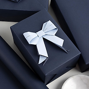 Merture 17 In X 32.8 Ft Kraft Wrapping Paper Roll - 1 Roll (46.5 sq.ft.ttl.), Navy Blue Kraft Paper for All Occasions Gift Wrapping, Party Decor, Wedding, Bouquet Wrap, Art Craft