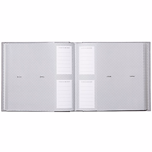 C.R. Gibson Gray Cloth Slim Bound Photo Journal Album for Babies and Newborns, 9" W x 8.875" H, 80 Pages