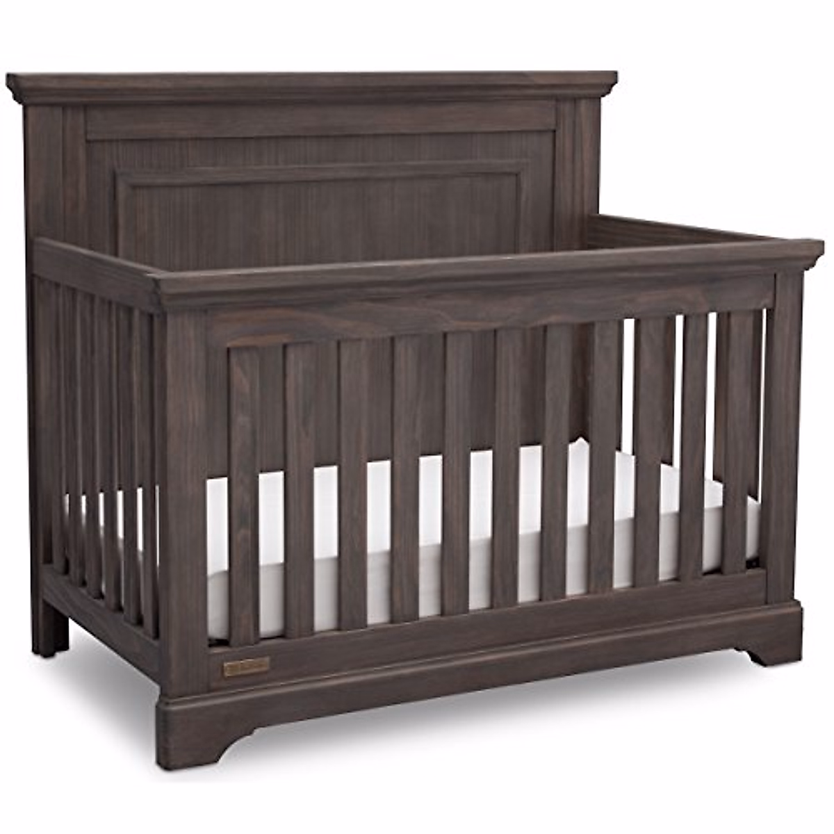 Simmons Kids SlumberTime Paloma 4-in-1 Convertible Baby Crib & Ultra Deluxe 2-in-1 Innerspring Crib and Toddler Mattress, Rustic Grey