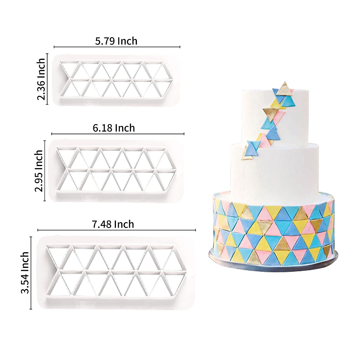 LaVenty 9 PCS Texture Mat Fondant Impression Mat Cake Border Decorating Tool Cake Mold Cookie Cutter Cake Fondant Cutter