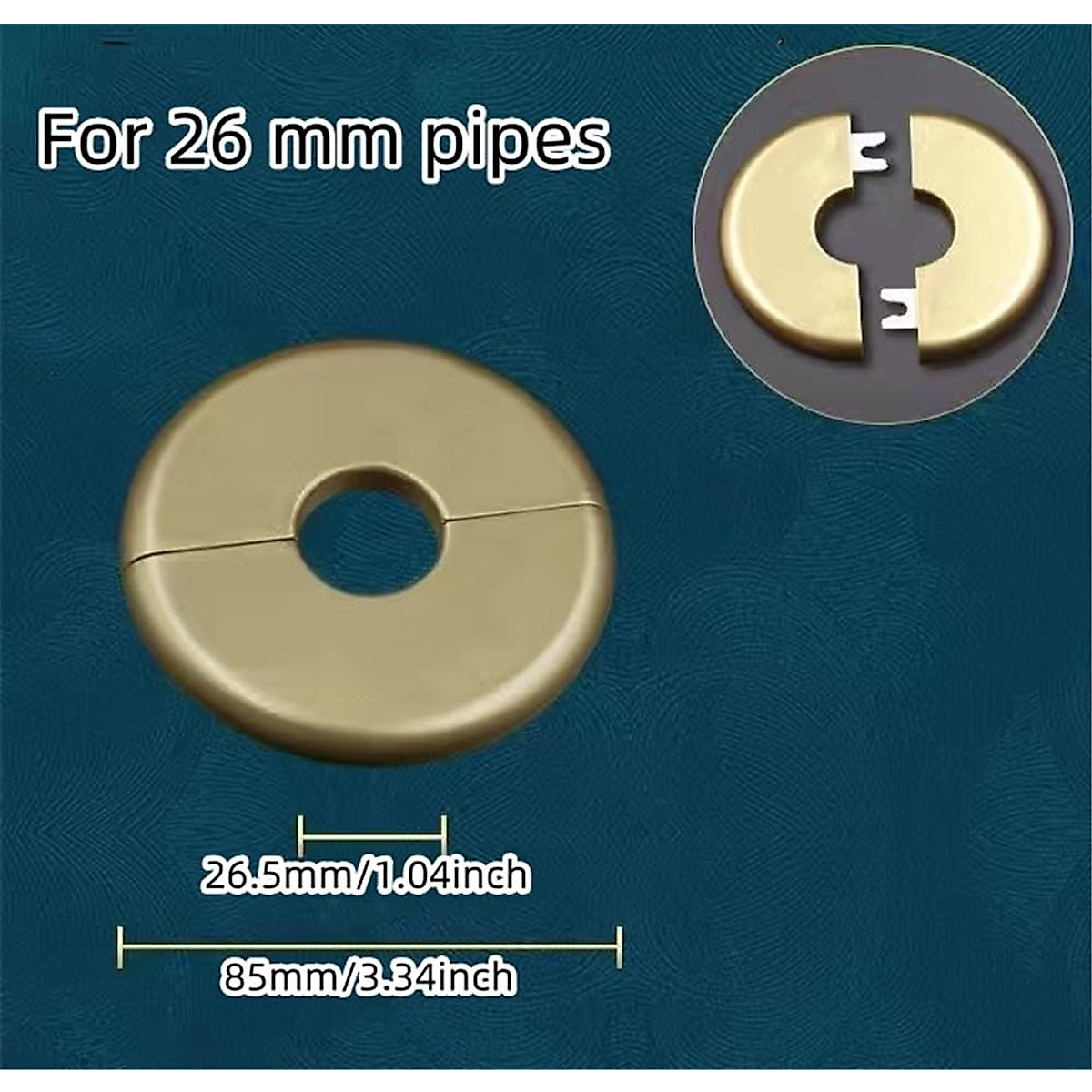 2 Pcs Wall Split Flange Self-Adhesive tape Round Escutcheon Various pipes Plate Cover for Water Pipe Faucet Decoration Accessories (26mm/1.04in)