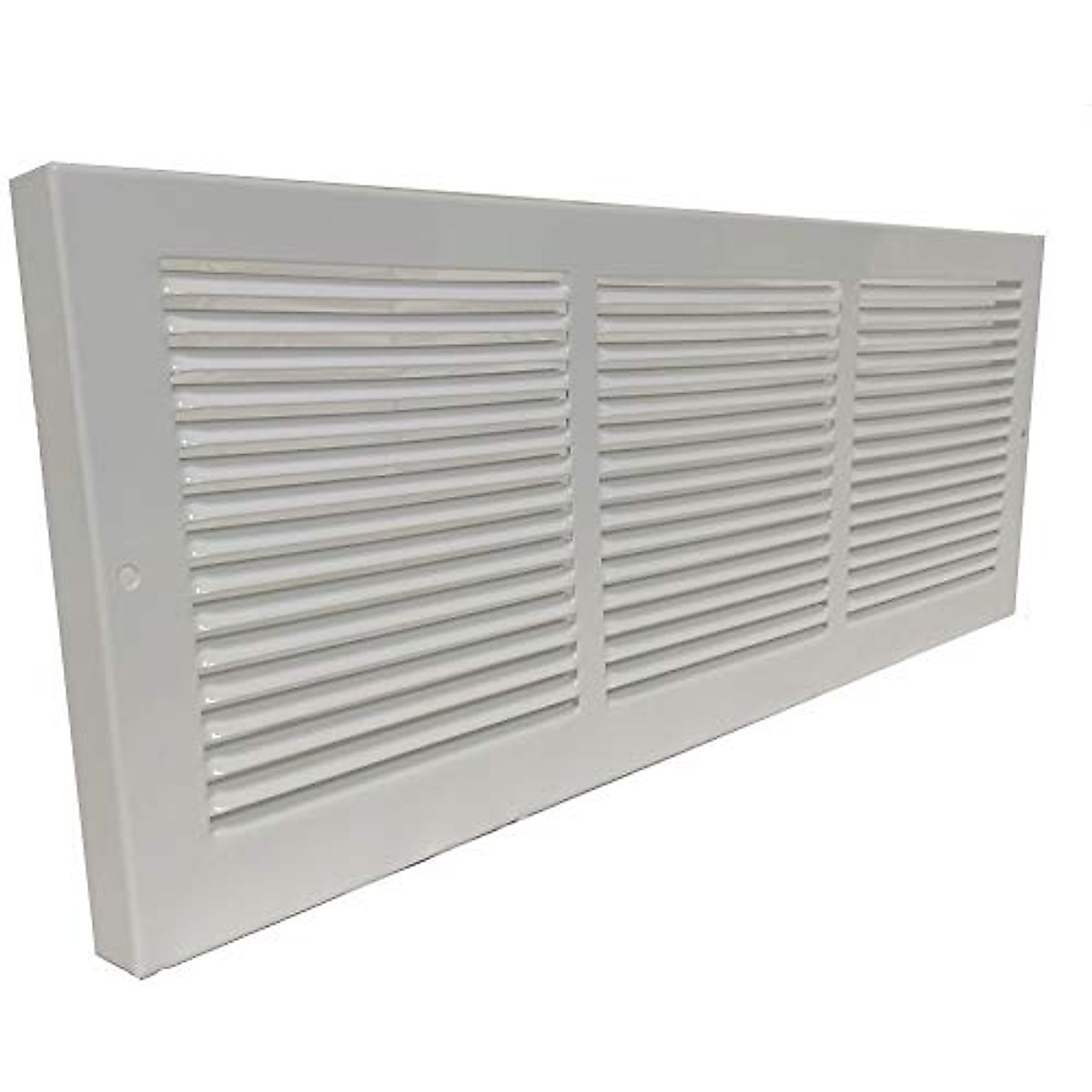 White Steel Baseboard Return Grill with 7/8" Turn Back (24" x 6")