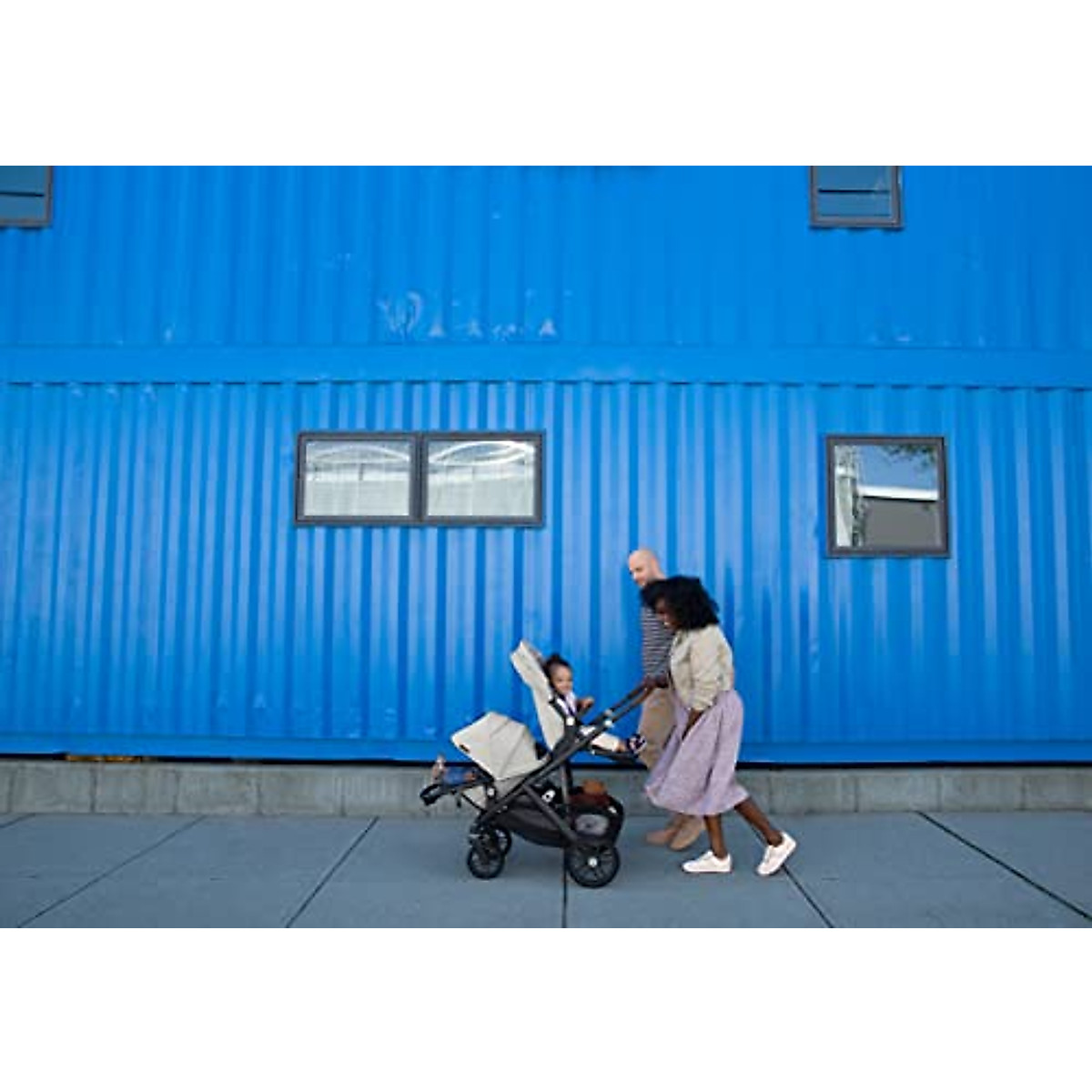 RumbleSeat V2 - Anthony (White and Grey Chenille/Carbon/Chestnut Leather)