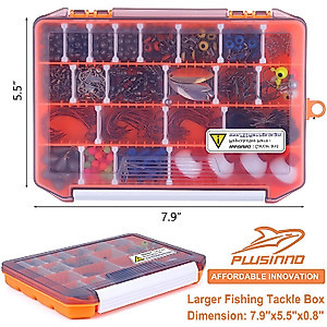PLUSINNO Fishing Rod and Reel Combos, 263Pcs Fishing Tackle Kit with Tackle Box, Saltwater Freshwater Resistant Fishing Gear