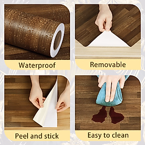 STICKEEP Butcher Block Contact Paper Peel and Stick Countertops Waterproof Wood Shiplap Peel and Stick Wallpaper Self Adhesive Wood Countertop Contact Paper for Cabinets Table Desk 17.71 x 118 in