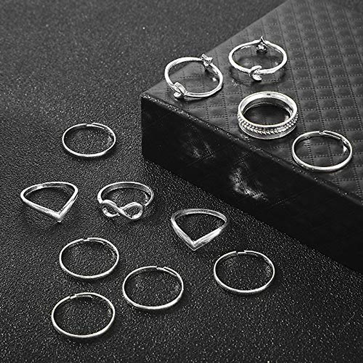 CSIYANJRY99 Boho Gold&Silver Ring Sets Star Moon Knuckle Rings for Women Multiple Rings Bulk Pack Stackable Midi Finger Rings Set (62Pcs)