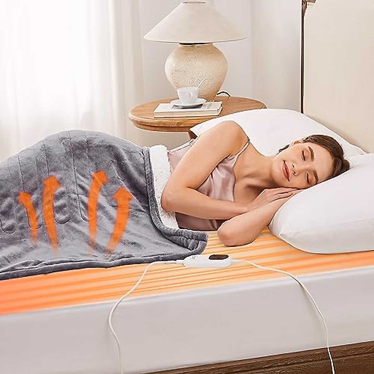 Homemate Heated Mattress Pad California King Size, Electric Mattress Pad King 5 Heated Setting Coral Fleece, Bed Warmer with Dual Controller & Auto Off 10 Hours, Fit Up to 21 Inch, 84"x72"