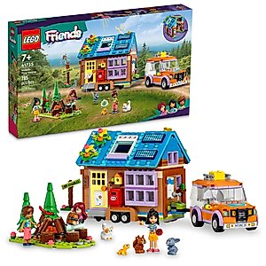 LEGO Friends Mobile Tiny House 41735, Forest Camping Dollhouse Pretend Play Set with Toy Car to Enjoy The Great Outdoors, includes Leo & Liann Friendship Mini-Dolls, Gift Idea for Kids 7 Plus
