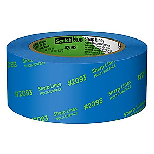 Scotch Painter's Tape 2093-48TC3 2093 Sharp Lines Multi-Surface Painters Tape, 3 rolls, Blue, 3 rolls