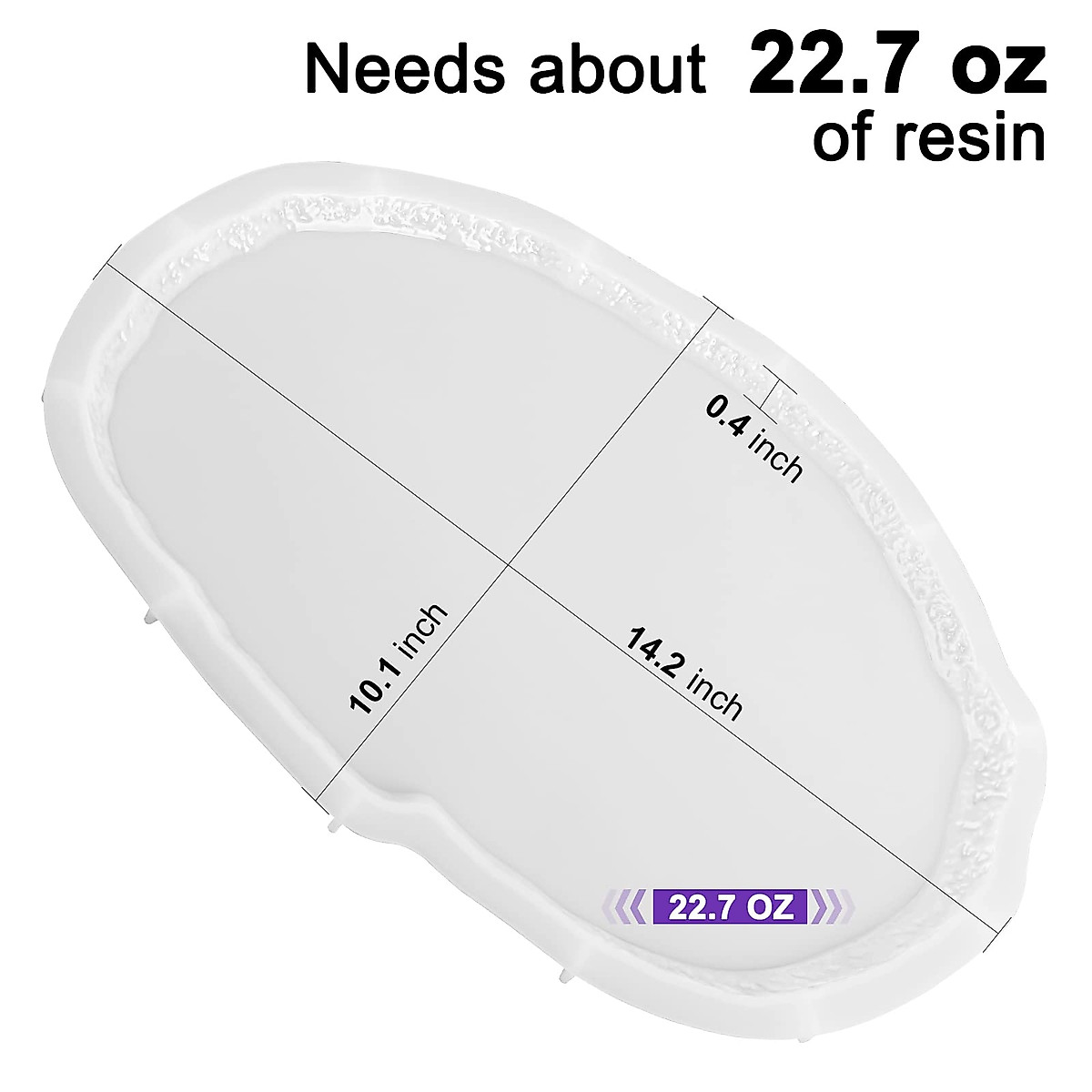 Actvty Resin Tray Mold, Oval Tray Molds for Epoxy Resin, Large Silicone Tray Mold for Resin Casting, DIY Resin Crafts, Jewelry Tray, Home Decoration