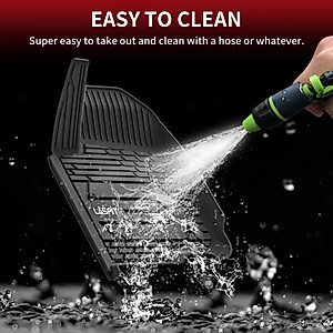 LASFIT Floor Mats for Chevy Silverado GMC Sierra 1500 2019-2025, 2020-2025 SLV/SRA 2500 3500 HD Crew Cab (with Rear Under-Seat Storage) All Weather Protector TPE Car Liners, 1st & 2nd Row, 3pcs Black