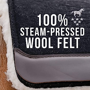 Professional's Choice 100% Steam-Pressed Saddle Pad (31" x 32", Fleece Bottom 1 1/4" Felt, Black)