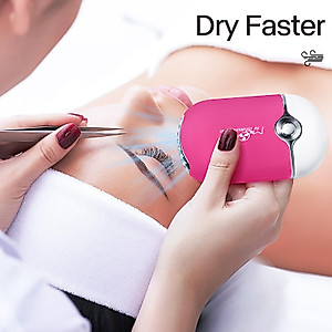 Geisofu Mini Portable Lash Fans USB Rechargeable Bladeless Lash Fan Dryer for Eyelash Extensions Practical Brushes Eyelash Fan for Lashes Blower Dryer Eyelash Fan for Lash Extensions