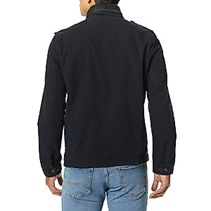 Levi's Men's Washed Cotton Two Pocket Military Jacket (Standard and Big & Tall), Navy Unfilled, Large