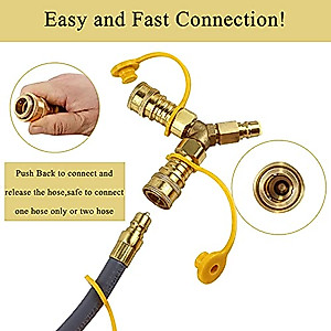 Hosile /8" Y-Splitter Separator Quick Connect/Disconnect Adapter for Low Pressure Natural Gas or Propane Systems,Suitable for Natural Gas Grills,RV,Courtyard Fire Pits.…