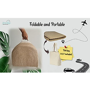 Lovely Nursery Baby Changing Basket Moses Basket 100% Cotton Rope and 1.2€ Thick Foam Pad with Removable Cover Change in Style and Comfort Beige/White Set