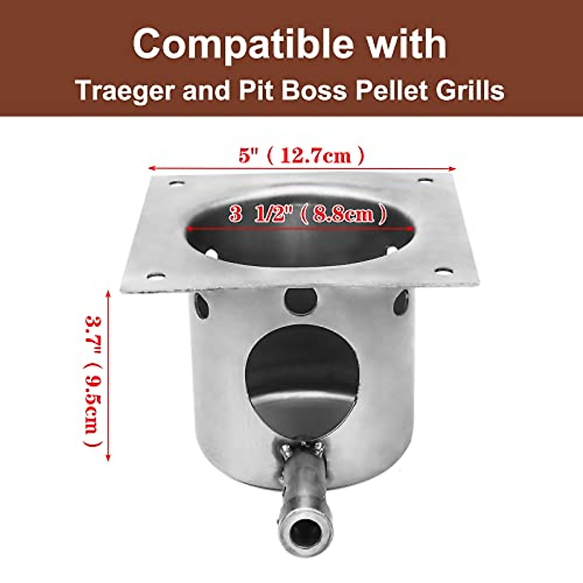 QuliMetal Fire Burn Pot Replacement Parts for Pit Boss and Traeger Pellet Grill Burner, Upgraded FirePot with Screws
