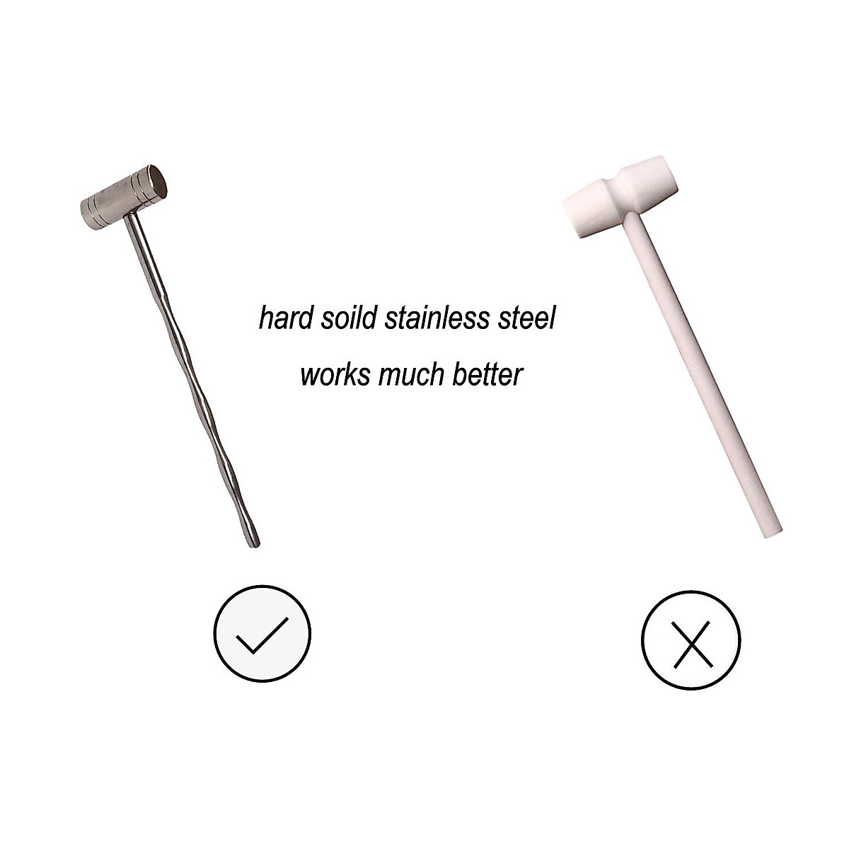 Stainless Steel Crab mallet, Mini Crab Lobster Hammer, Soild Seafood Shellfish Cracker Tool, Metal Dessert Making Mallet Opener -for Cracking Seafood, Break Chocolate Mold (Size 6.22"x1.34")