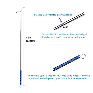 RAOMEIDE 48" Fire Poker for Fire Pit Outdoor Heavy Duty, Portable Collapsible Campfire Poker Stick, Firepit Poker Long, Fireplace Poker Tool Only