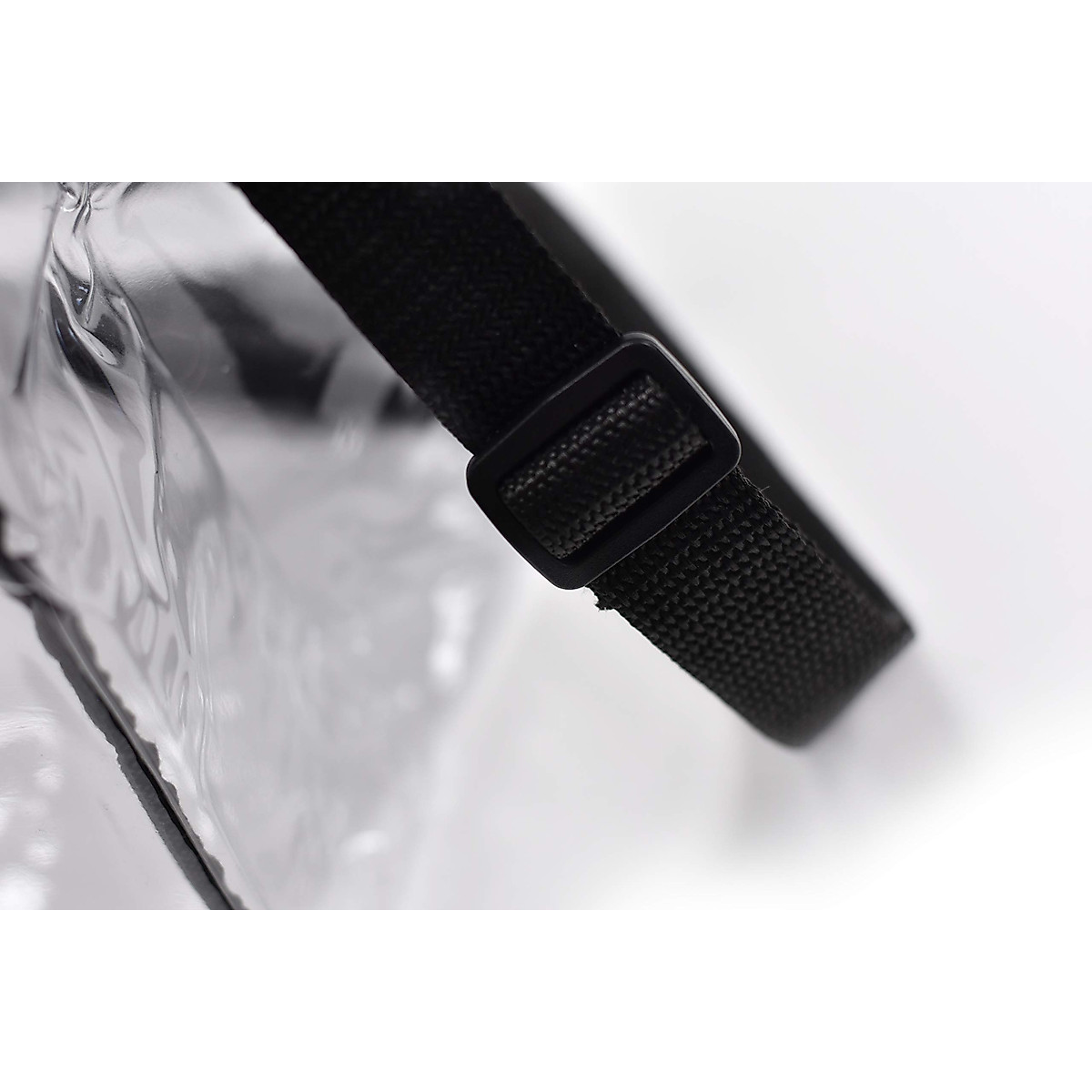 Handy Laundry Clear Tote Bag Stadium Approved - 2 PACK - Shoulder Straps and Zippered Top. Perfect Clear Bag for Work, School, Sports Games and Concerts. Meets Tournament Guidelines. (Black)