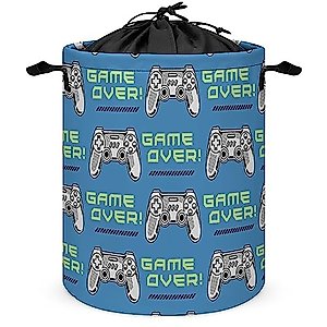 LynaRei Laundry Hamper Funny Cartoon Joysticks Gamepad Dirty Clothes Storage Basket Collapsible Waterproof Toy Organizer for Boys And Girls Bedrooms, Bathroom