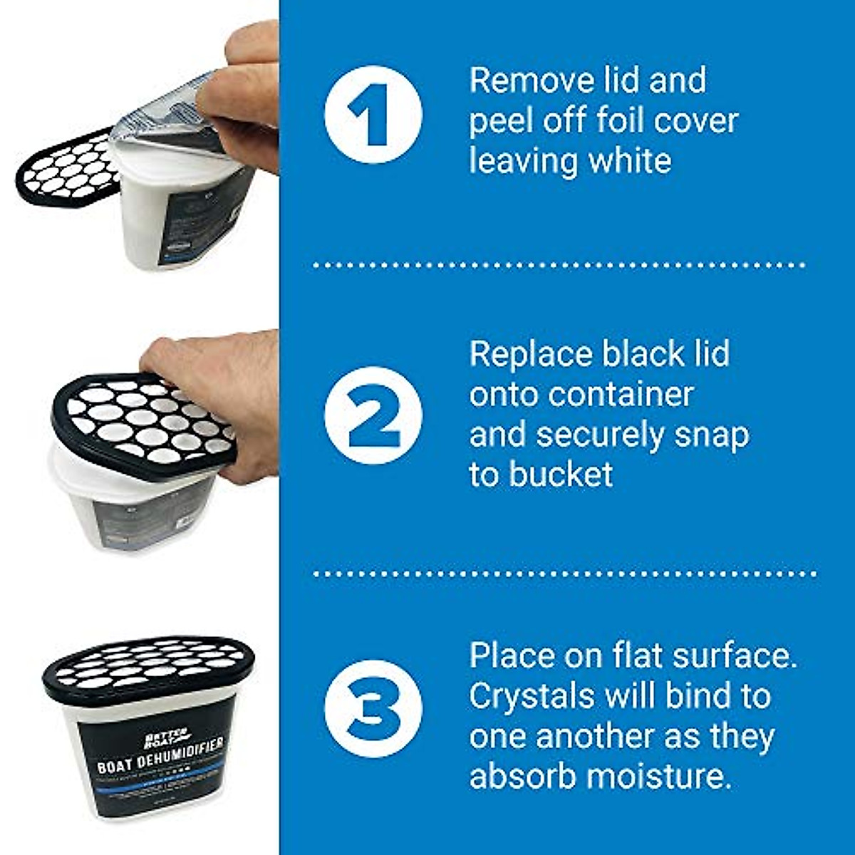 Moisture Absorber Boat Dehumidifier Moisture Absorbers Charcoal Smell Remover to Get Rid of Damp Smell & Humidity | No Refill for Basement, Closet, Home, RV or Boating Unscented Fragrance Free 2 Pack