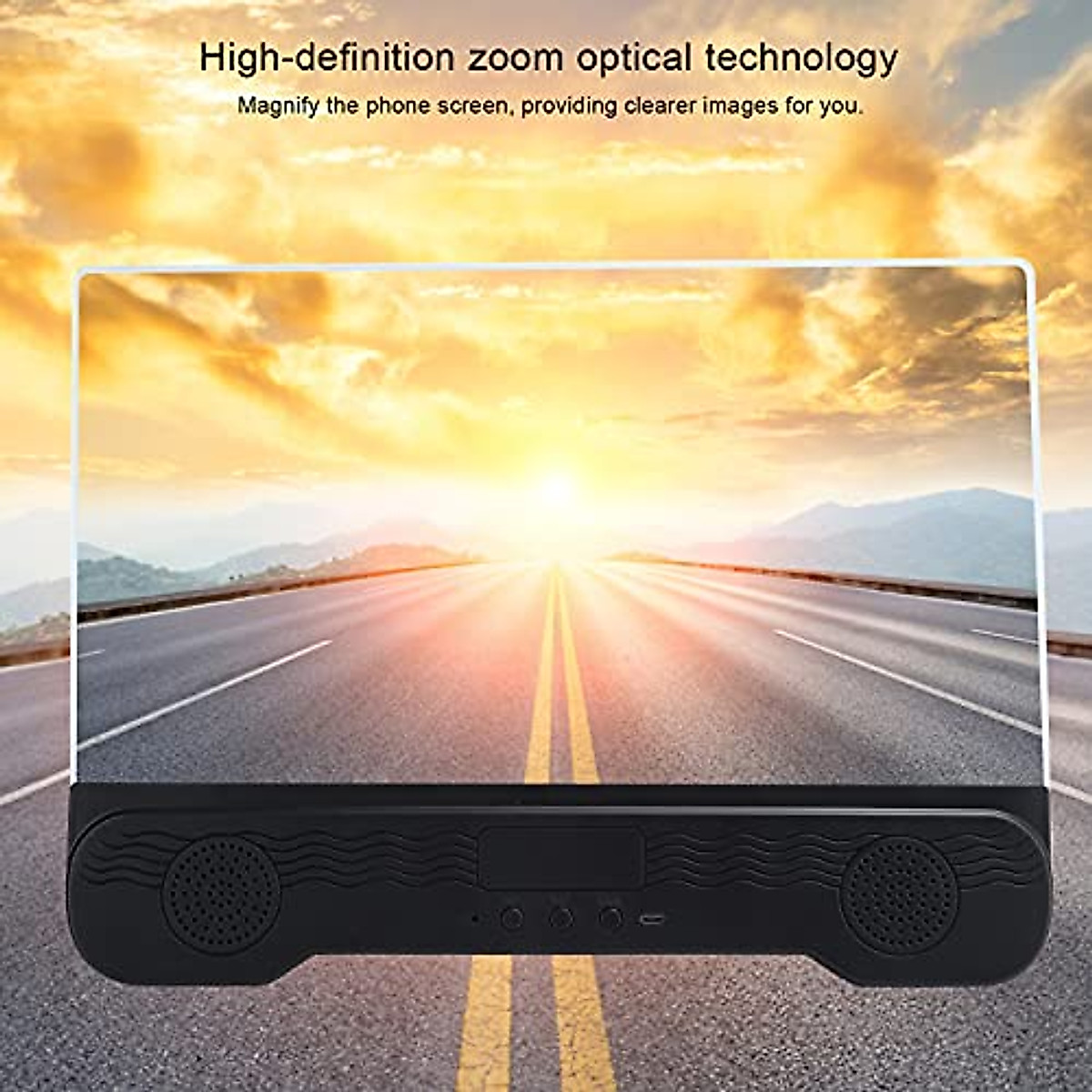 14" Screen Magnifier, HD Mobile Phone Magnifier with Bluetooth Speaker, Smartphone Screen Projector for Movies Videos and Gaming