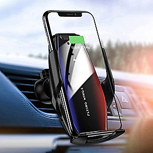Wireless Car Charger Mount, Infrared Sensor Automatic Clamping Mount 15W Fast Wireless Car Phone Holder for Apple iPhone 14/13/12/11/Pro/X/XR/XS, Sensor Air Vent Cell Phone Car Mount for Samsung