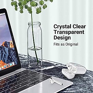 ULAK Compatible with Airpods Case Cover Clear, Designed Protective Cover Soft TPU Transparent Shockproof Case Accessories with Keychain for AirPod 2nd & 1st Generation [Front Led Visible]-Glitter