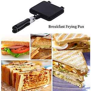 Breakfast Frying Pan Non Stick Double Sided Mould Pan Sandwich Bread Toast Baking Tool Baking Bread, Grilling Steak, etc