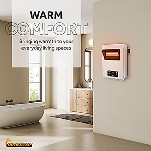Dr. Infrared Heater Ecoheat Wall Hung or Wall Mounted Electric Space Heater, Dual System with Infrared and Fan Forced, Remote Control, 1500W, White