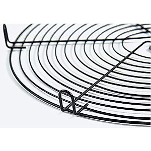 12-1/2 Round Cake Cooling Rack, Stainless Steel Baking And Steaming Rack, Used For Air Fryer Pressure Cooker (Black 2 Pieces)