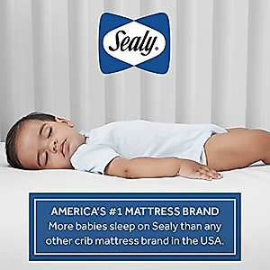 Sealy Baby Soybean Serenity Breathable 2 Stage Waterproof Crib Mattress plus Toddler Bed Fit, Organic Cotton, Soy Enhanced Foam, GREENGUARD Gold Certified, Safety & Quality Tested, Made in USA, 52X28'