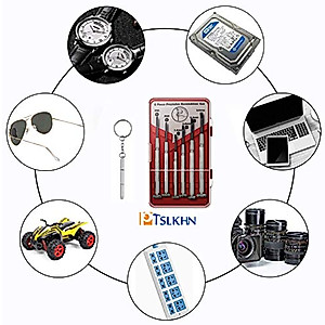 Eyeglass Repair Kit, PTSLKHN Sunglasses Repair Tool Kit with Eyeglass Screws, Precision Screwdriver Set, Tweezer and Nose Pads for Glasses and Watch Repair, Nose Pad Replacement