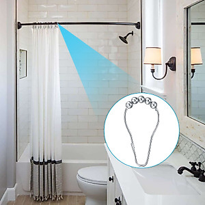 12 Pcs Shower Curtain Hooks Rings, Iron Decorative Rolling Balls Shower Curtain Rod Rings, Shower Curtain Rings for Bathroom Shower Curtain Liner Curtains, Shower Rods Hooks Rings