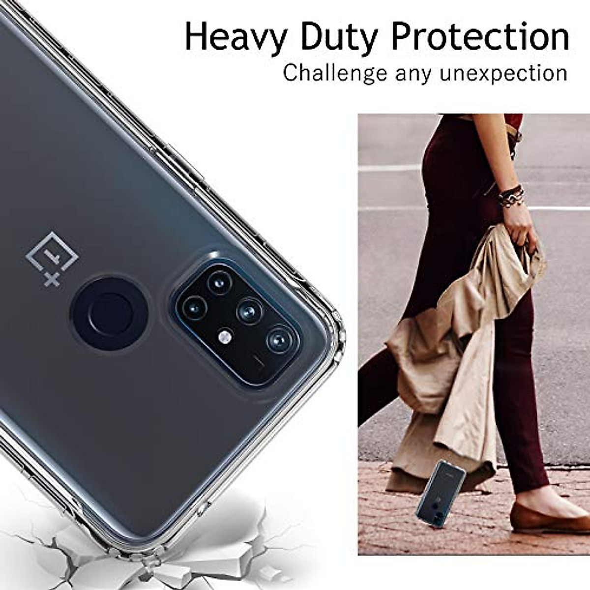 Flowhale for Oneplus Nord N10 5g Case with Screen Protector, Nord N10 5g Case +Screen Protector+Kickstand+5 PCS Stickers DIY Oneplus Nord N10 5g Clear Case (Oneplus Nord N10 5g Case, Clear)