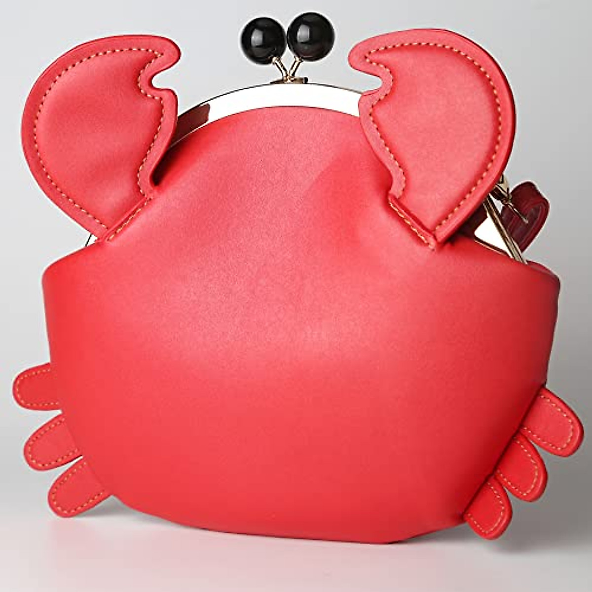 PTShadow Crab Shape Crossbody Shoulder Bag,Pu Leather Animal Purse for Women(Red)