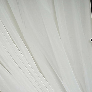 BalsaCircle 10 feet x 10 feet White Sheer Voile Backdrop Drapes Curtains 2 Panels 5x10 ft - Wedding Ceremony Party Home Decorations