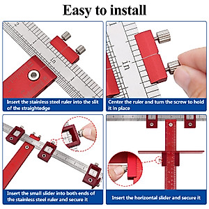 Cabinet Hardware Jig Tool Both Inch and Metric for Handles and Knobs Drawer Guide Jig on Doors and Drawer Fronts, Fastest and Most Accurate Knob & Pull Jig Improve for inch Scale