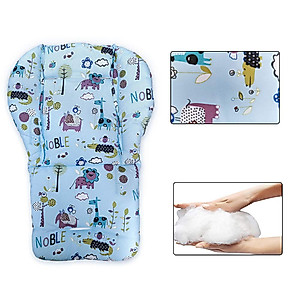 twoworld High Chair Cushion, Large Thickening Baby High Chair Seat Cushion Liner Mat Pad Cover Breathable (Blue Animal)